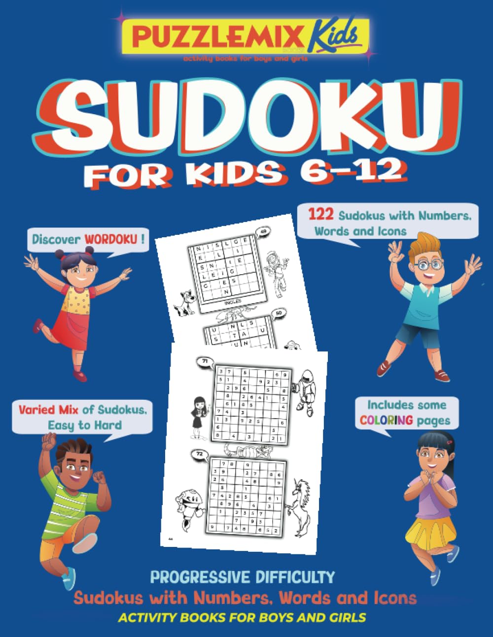 Sudoku For Kids - Age 6-12: Wordoku . Numbers and Icons Sudokus ...