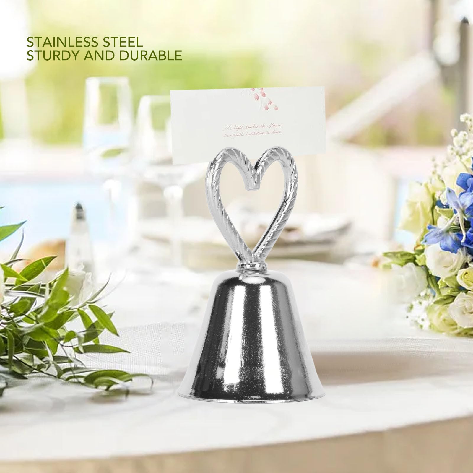 Wedding Bell Name Card Holders 8Pcs 2 Styles Gold Place Card Holders