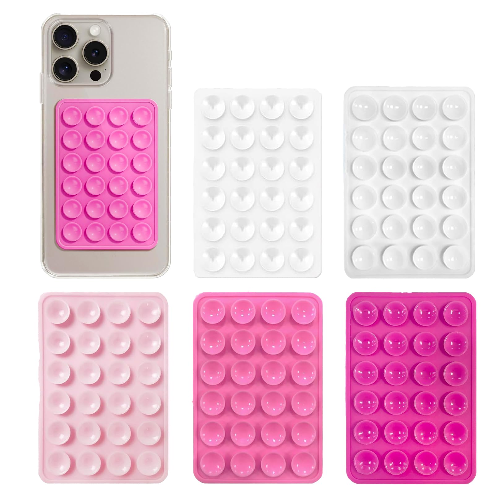 5PCS Silicone Suction Phone Case Mount,Non Slip Suction Cup Phone Mount ...