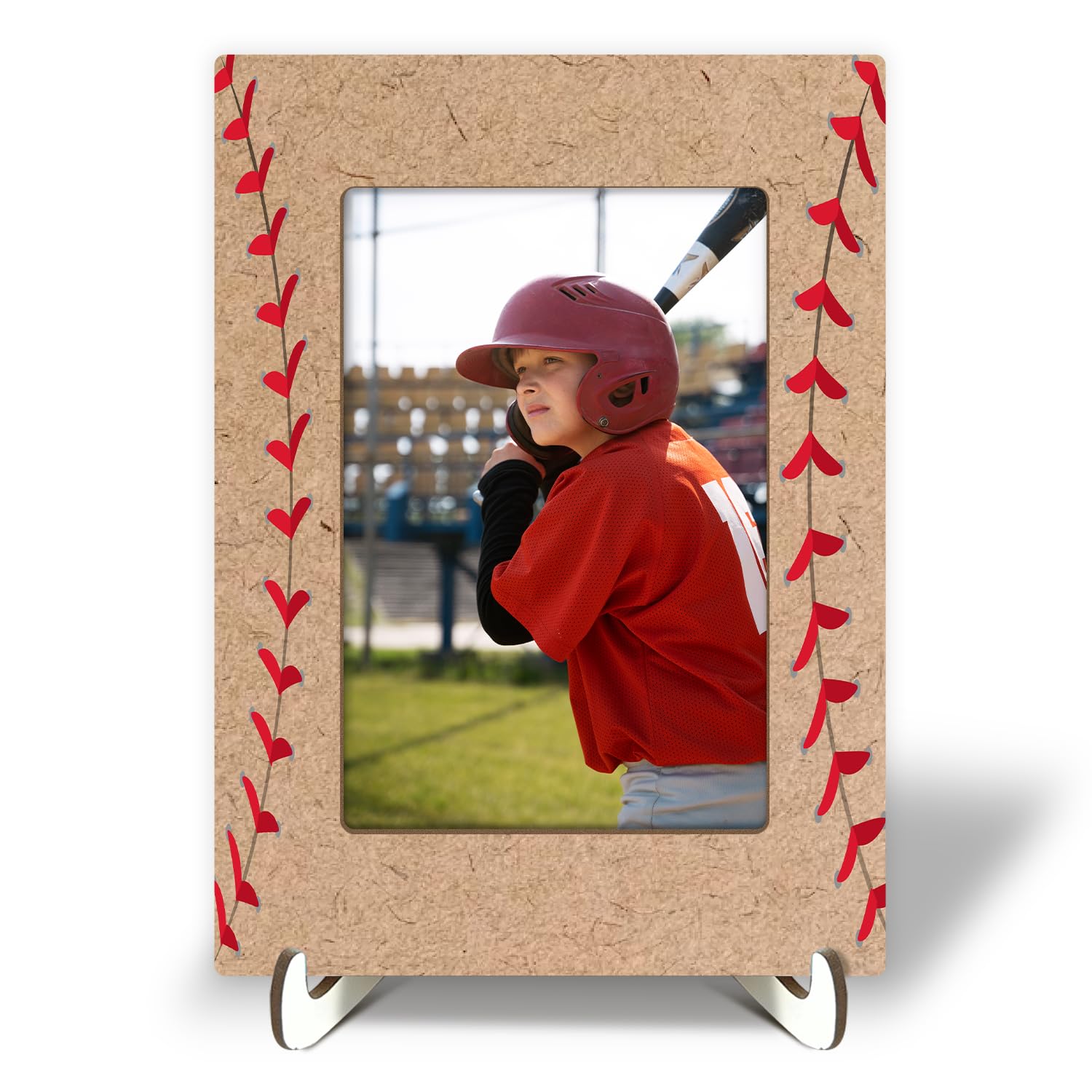 Amazon.com - Wooden Picture Frame with Stand, Baseball Tabletop Picture ...