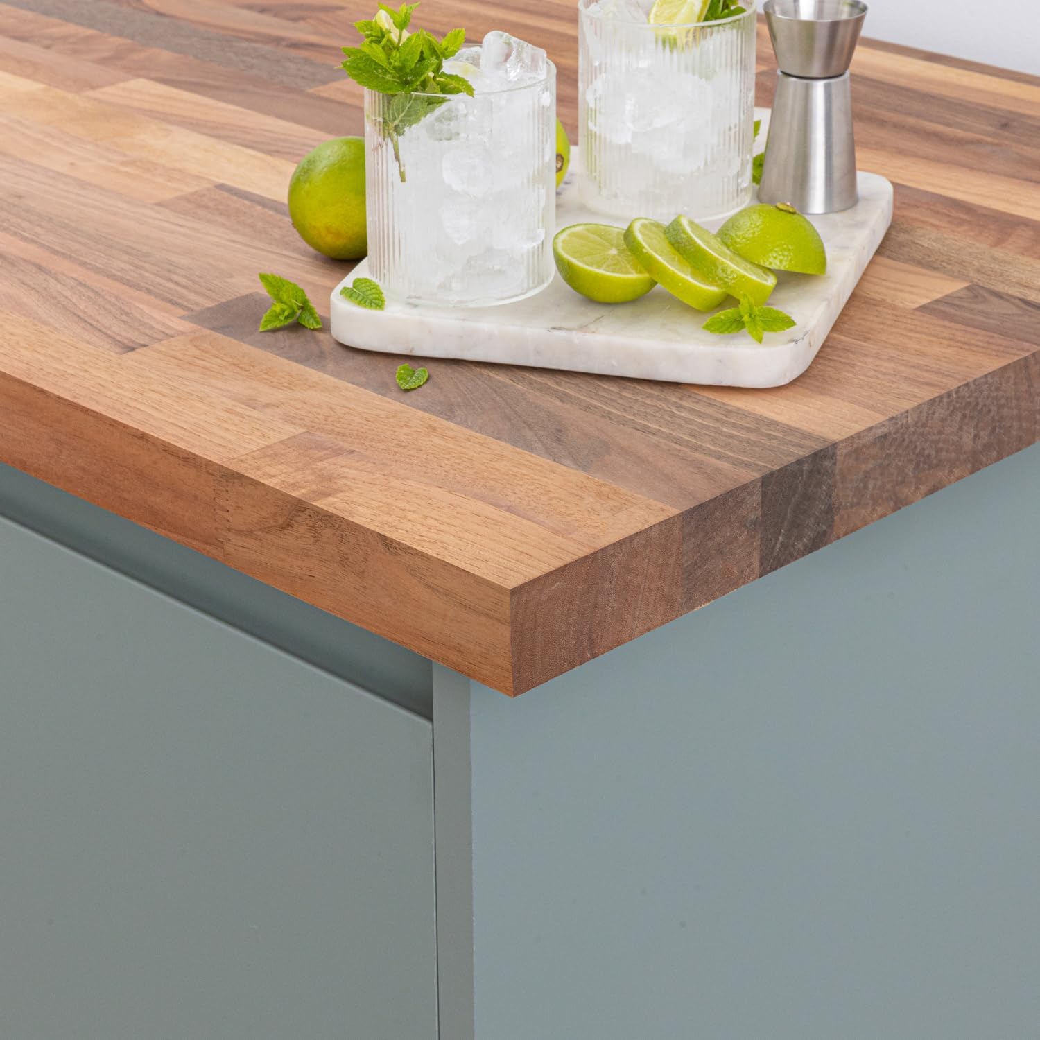 Solid European Walnut Kitchen Worktop | 3000mm x 620mm x 40mm | Premium ...