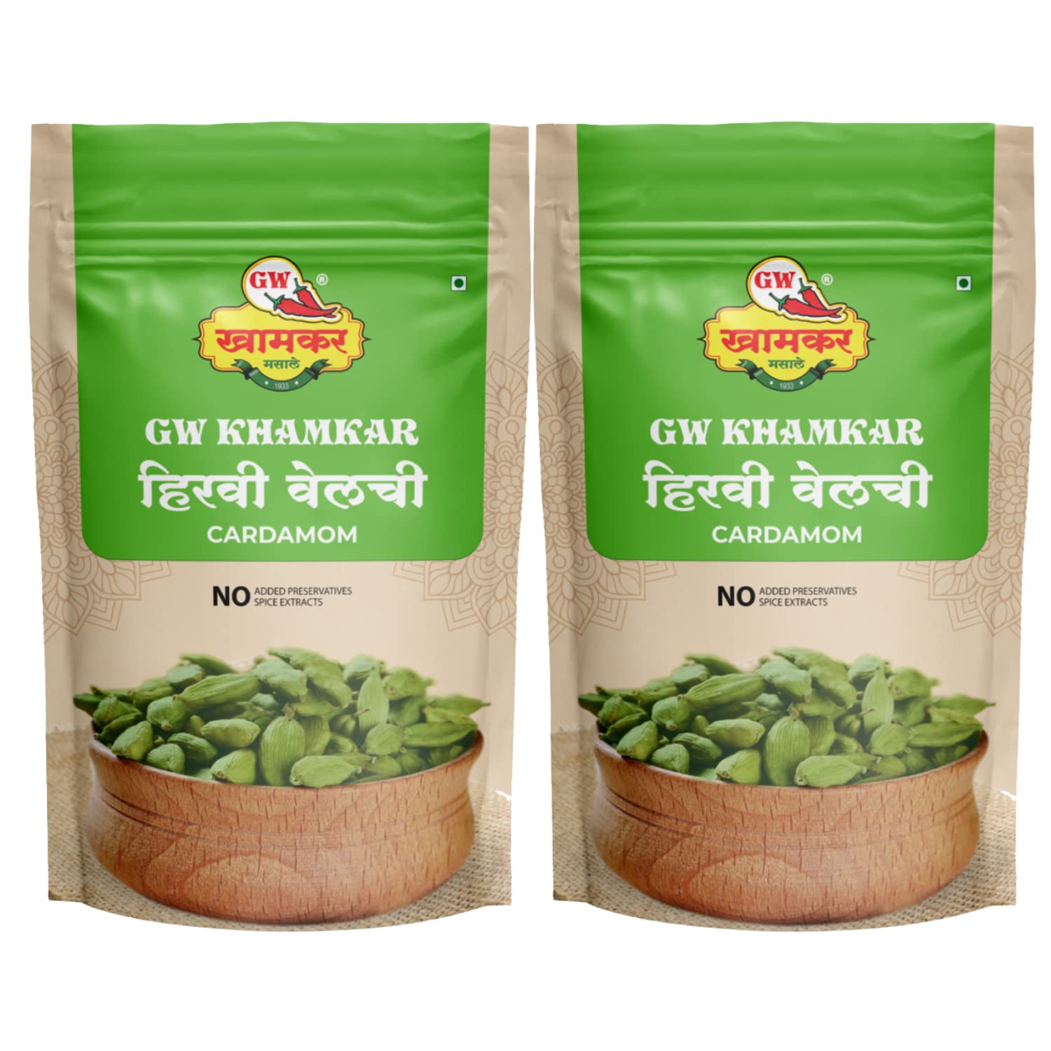 Gw Khamkar Hirvi Velchi, Whole Green Cardamom, Hara Elaichi, Choti ...