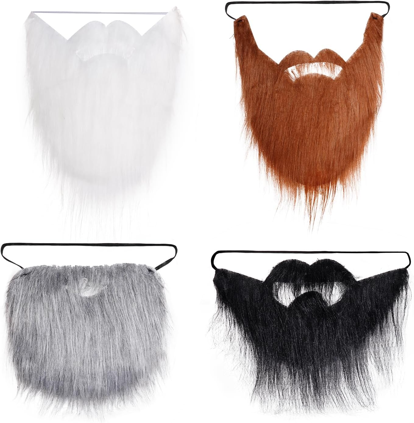 Amazon.com: 4Pcs Fake Beards Funny Fake Mustaches Halloween False ...