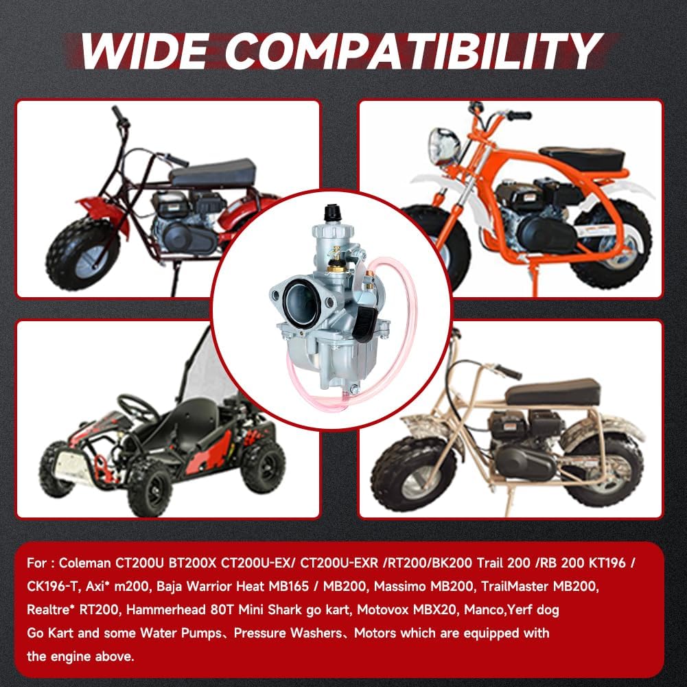 FVRITO Mini Bike 212cc Carburetor Throttle Cable Assembly Jets Kit for ...