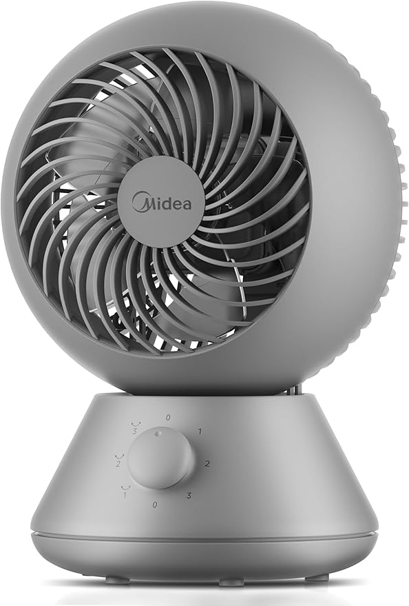 Midea MDF24JGUK 28dB Desk Fan, 20cm Diameter Air Circulator Table Fan ...