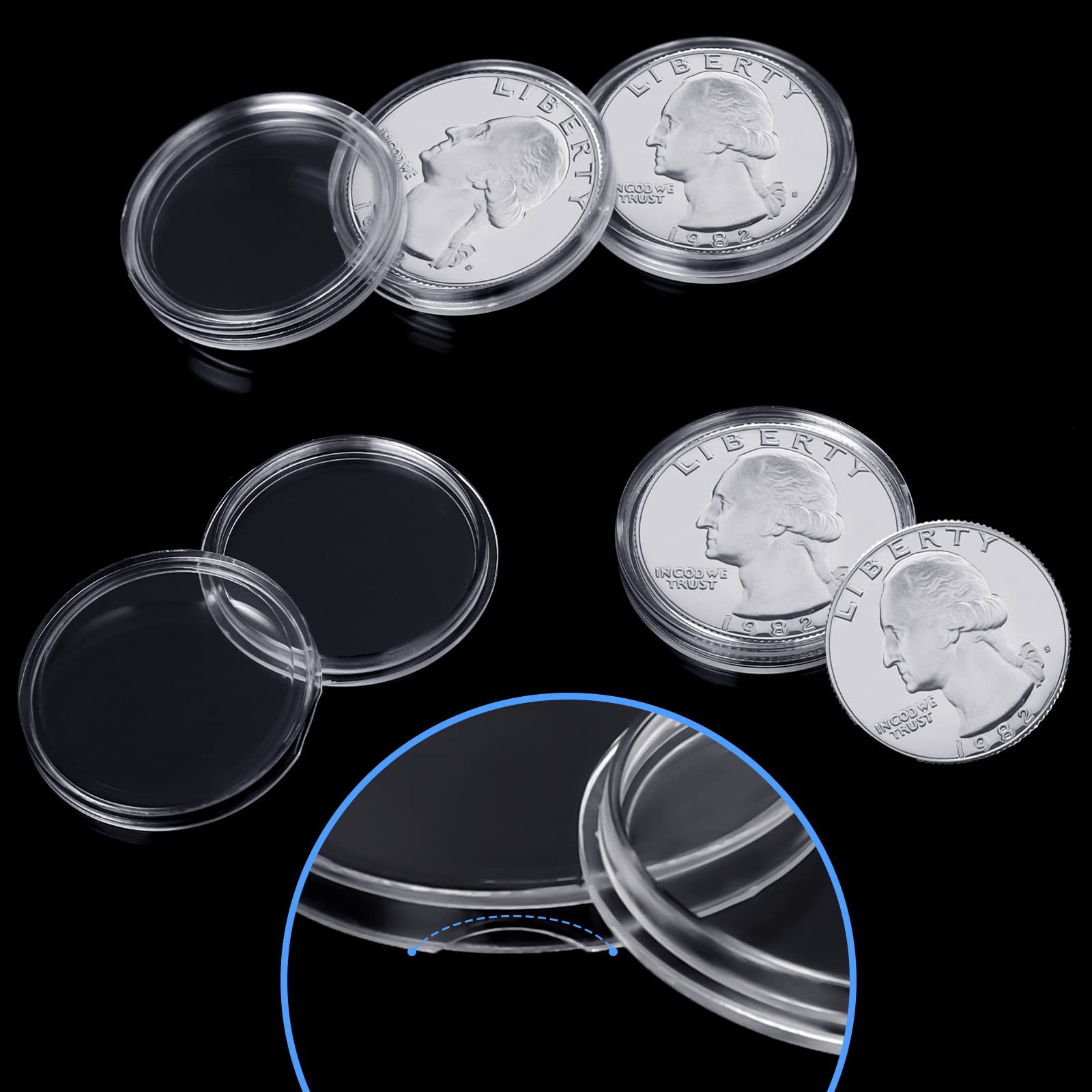 21mm Clear Plastic Coin Capsules Storage 400 Pack 400 Pcs 21mm Coin ...