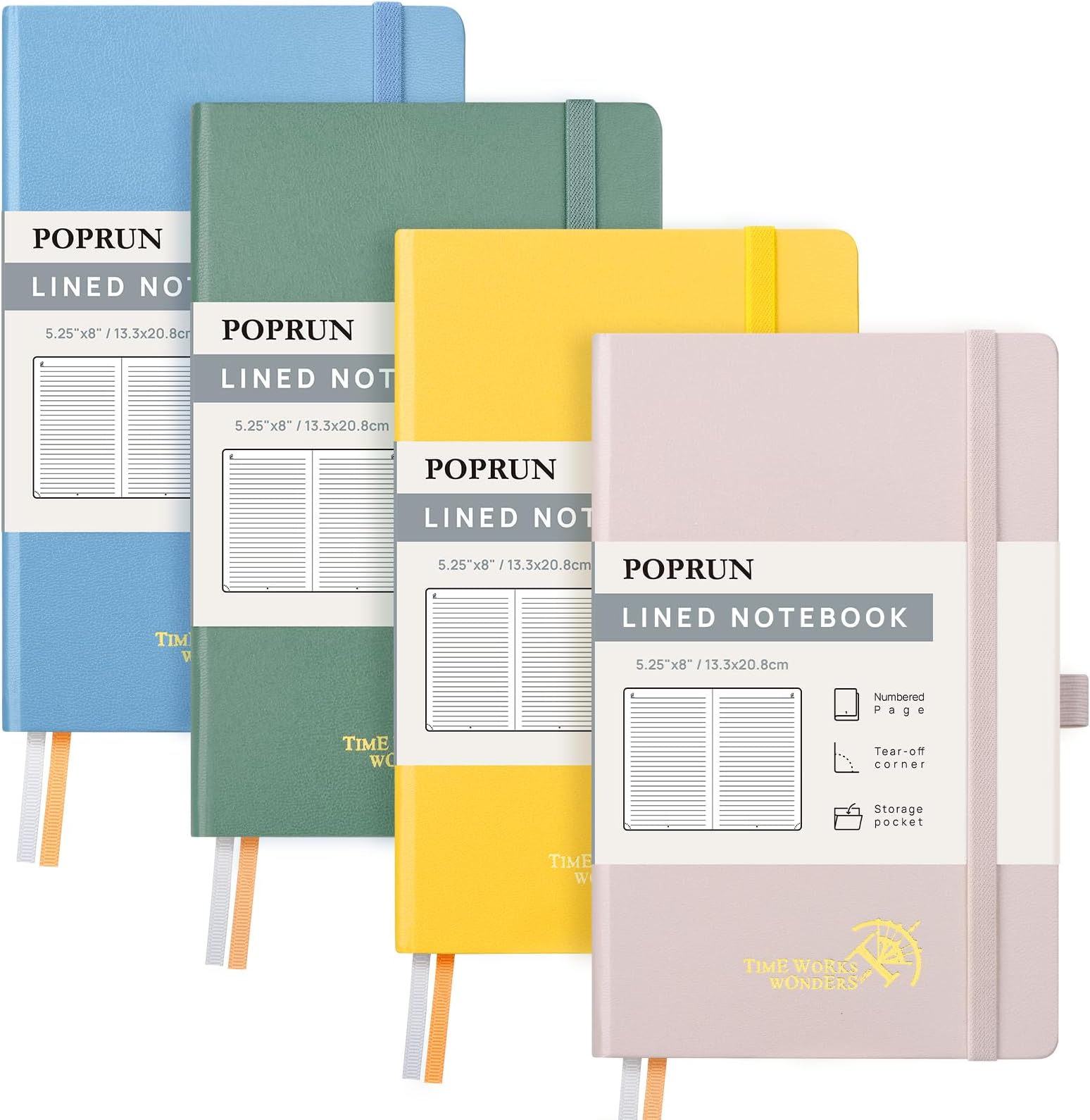 feela 5 Pack A5 Notebooks Multipack, Ruled Lined Notepads A5 (120 GSM ...