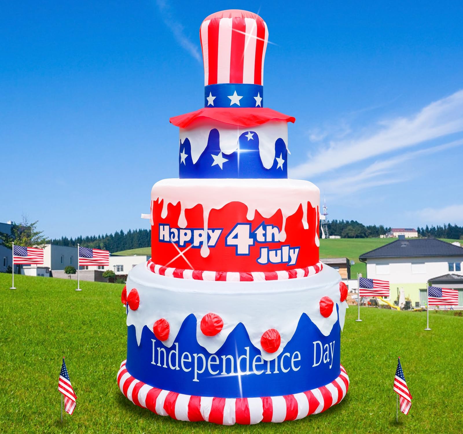 Amazon.com: AerWo 8FT 4th of July Inflatables Outdoor Decorations ...