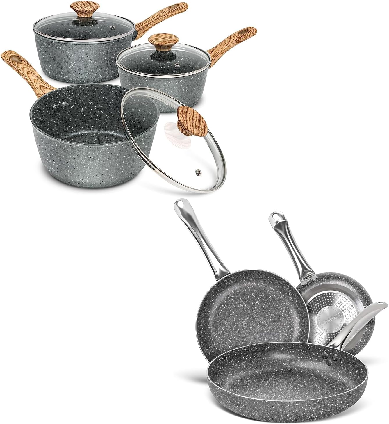 Amazon.com: MICHELANGELO Frying Pan Set 8/10/11 Inch, NonStick Frying ...