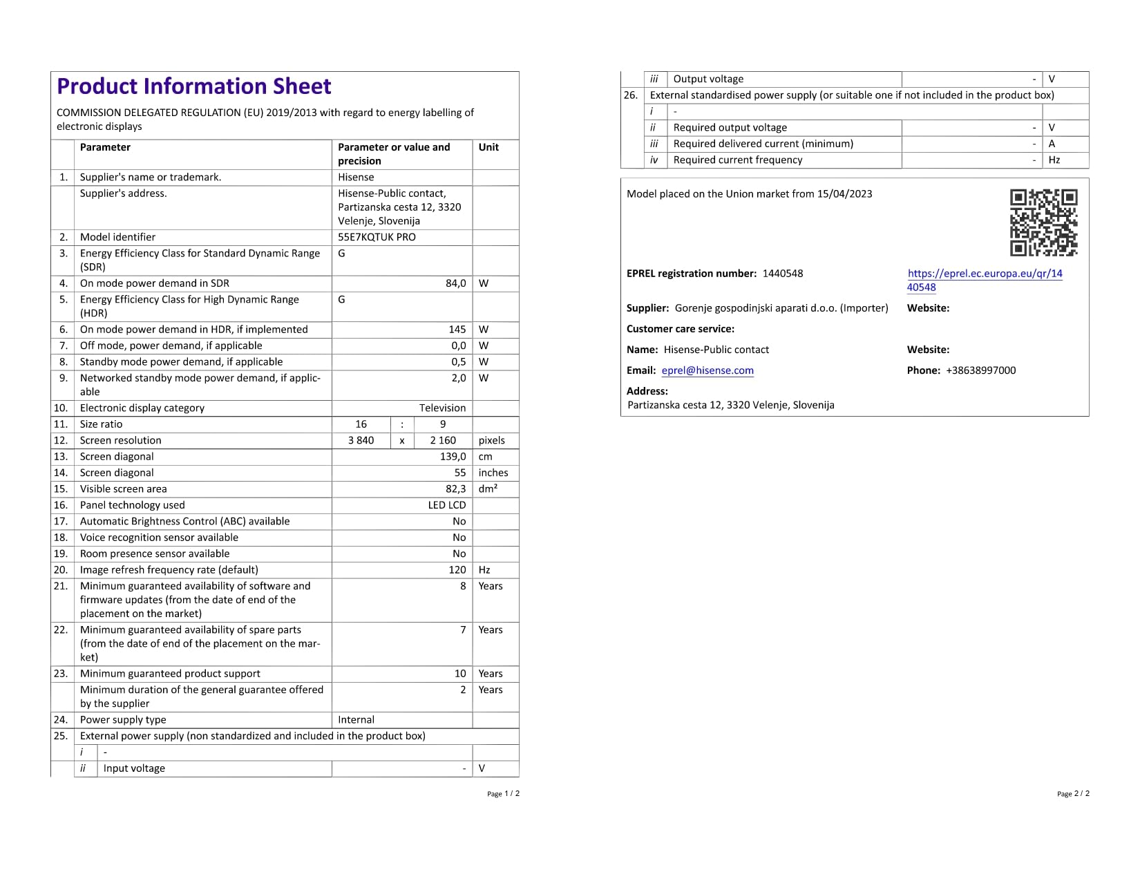 Hisense 55 Inch VIDAA Smart TV 55A6KTUK - Dolby Vision, Pixel Tuning ...