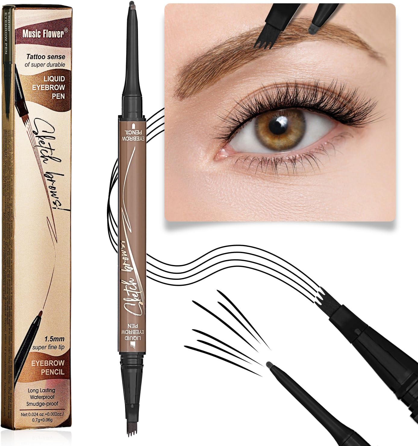 Amazon.com : Upgrade Tattoo Eyebrow Pen, Waterproof Microblading Brow ...