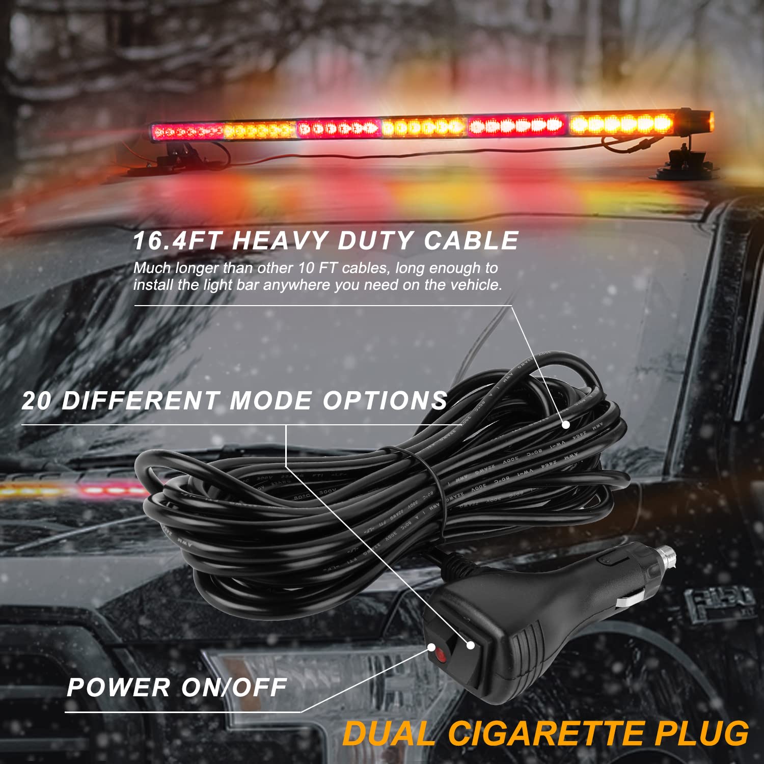 Snapklik.com : ASPL 38.5" 78 LED Strobe Light Bar Double Side Flashing ...