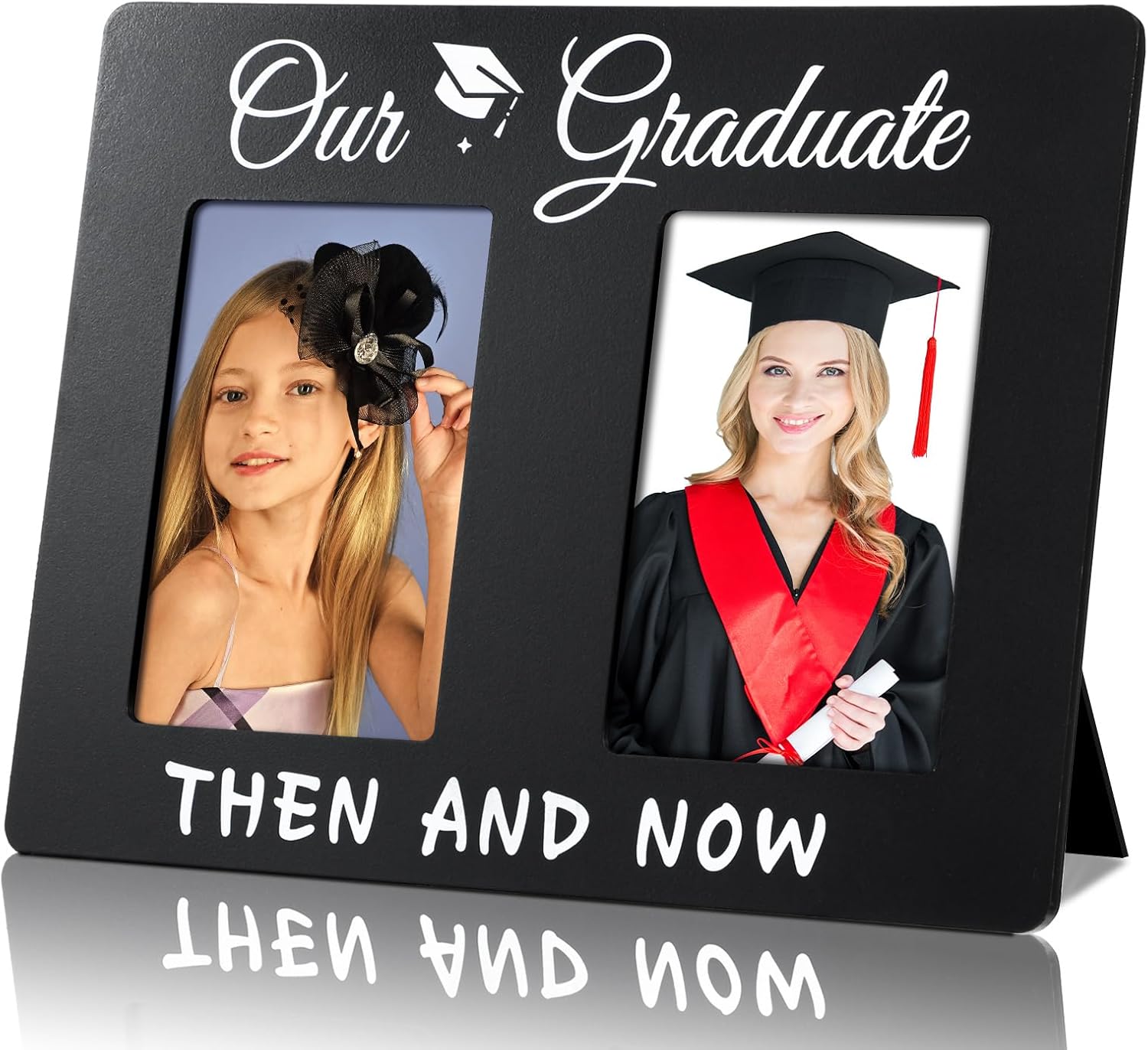 Amazon.com - Vercraft Then and Now Graduation Picture Frame Black Class ...