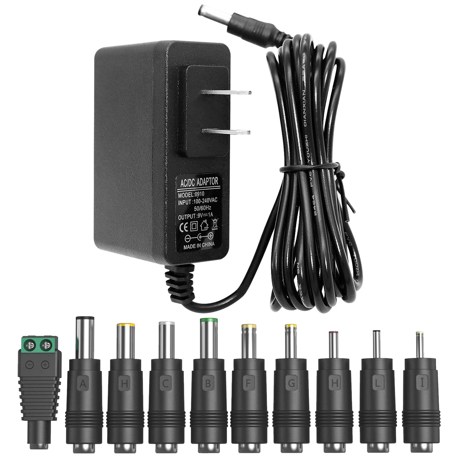 Amazon.com: 9V Power Supply Universal Power Adapter AC to DC 9 Volt ...