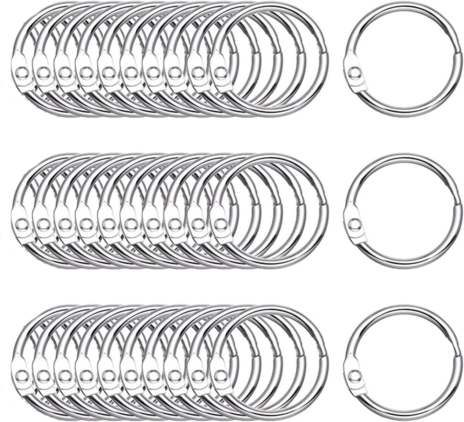 Binder Rings, 30Pcs 25mm Loose Leaf Ring Binders,Rings Index Card Rings ...