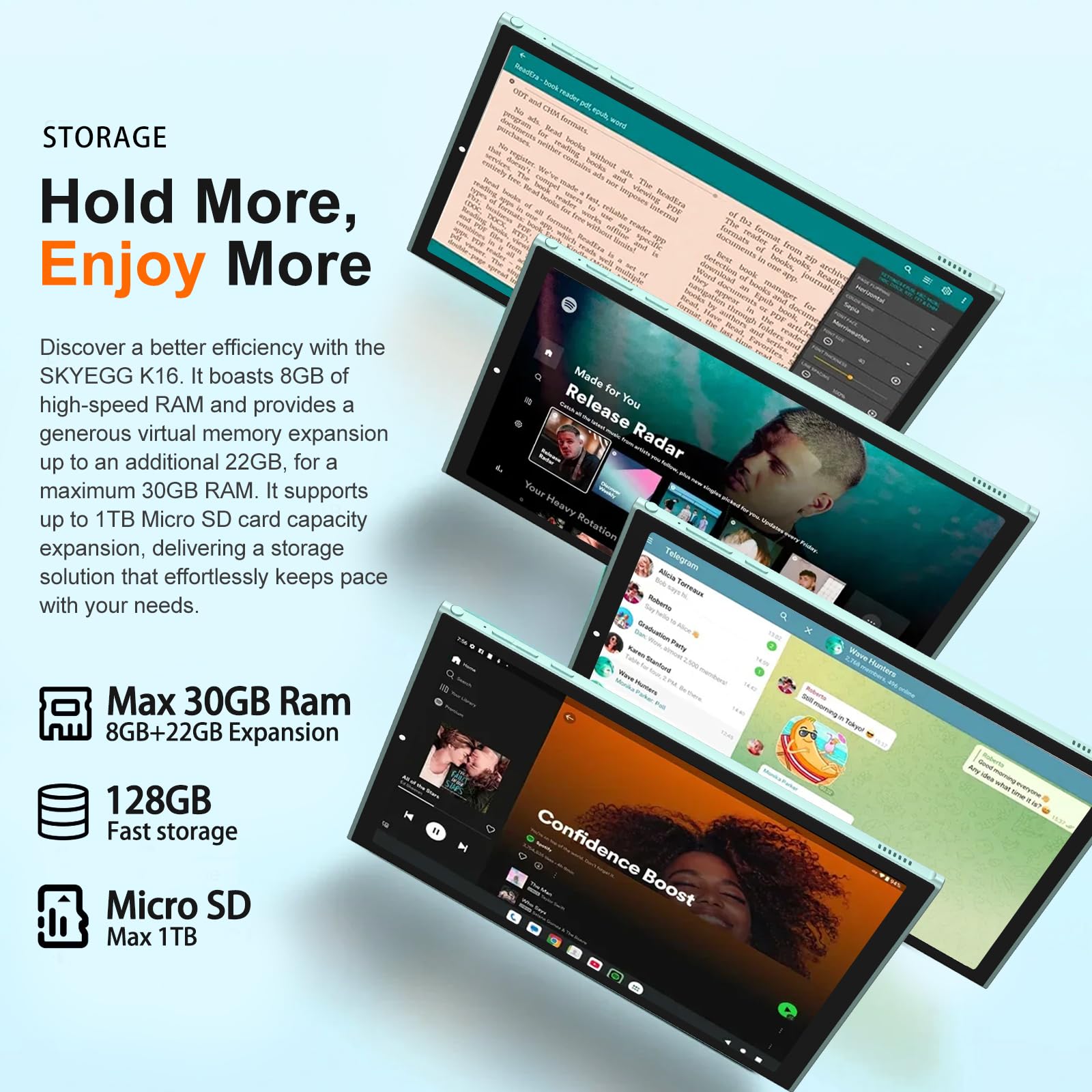 Snapklik.com : SKYEGG 2026 Android 15 Tablet 10.1 Inch Tablets, 30GB ...