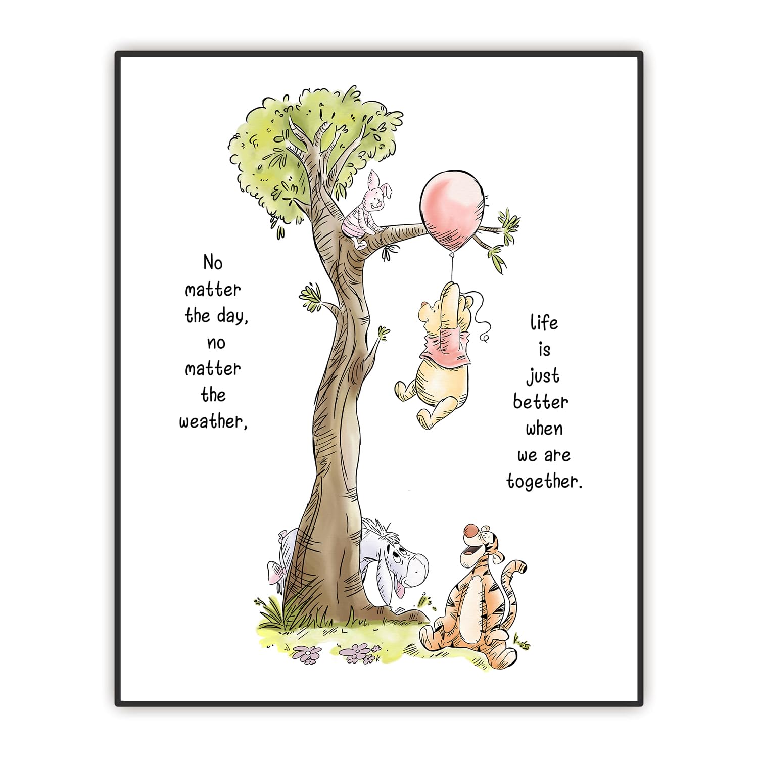 Amazon.com: Winnie With Friends Artwork - A. A. Milne the Pooh Quote ...