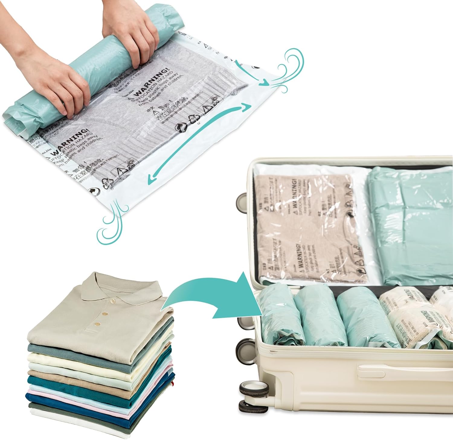 Amazon.com: Roqao Compression Bags for Travel, 10 Pack Travel ...