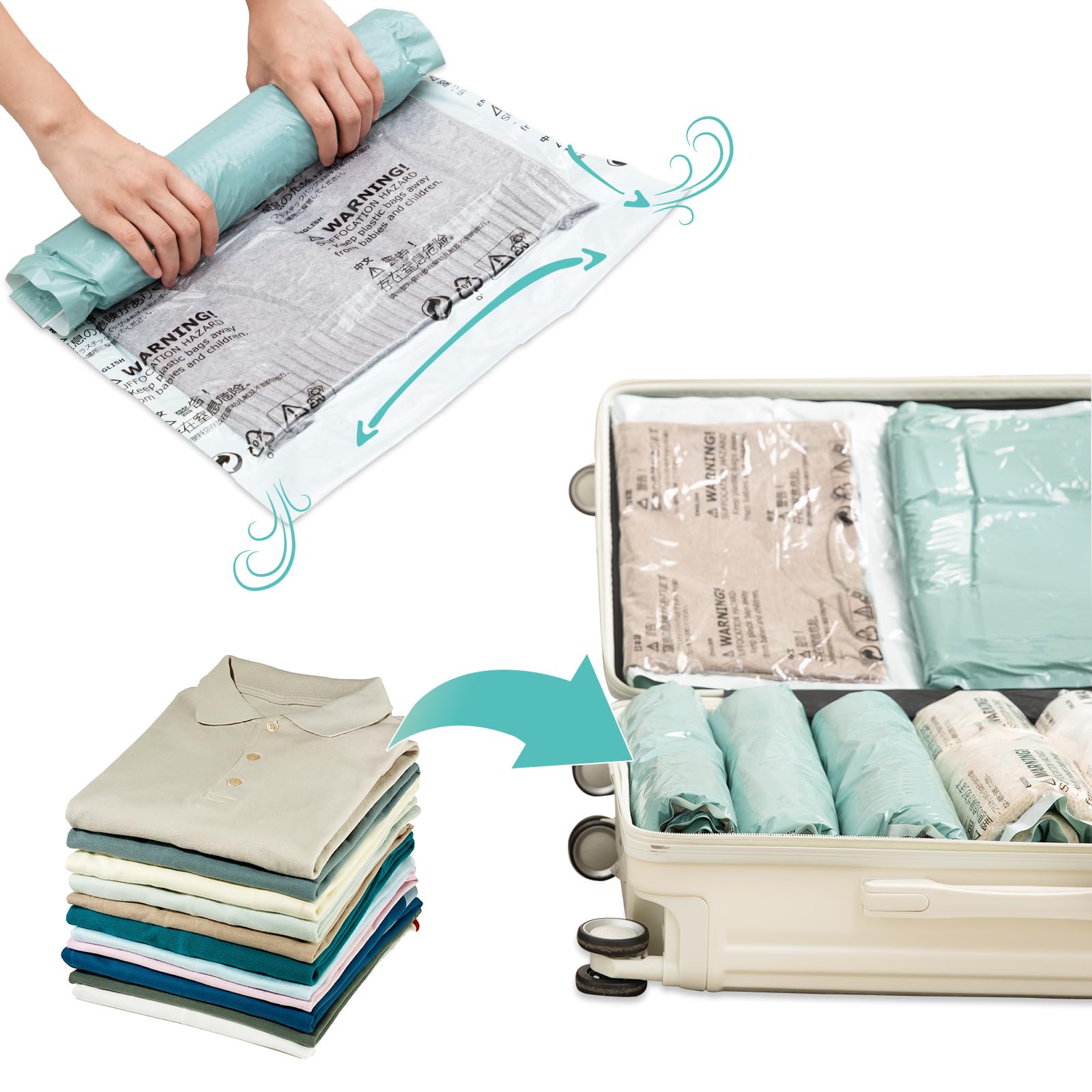 Amazon.com: Roqao Compression Bags for Travel, 10 Pack Travel ...