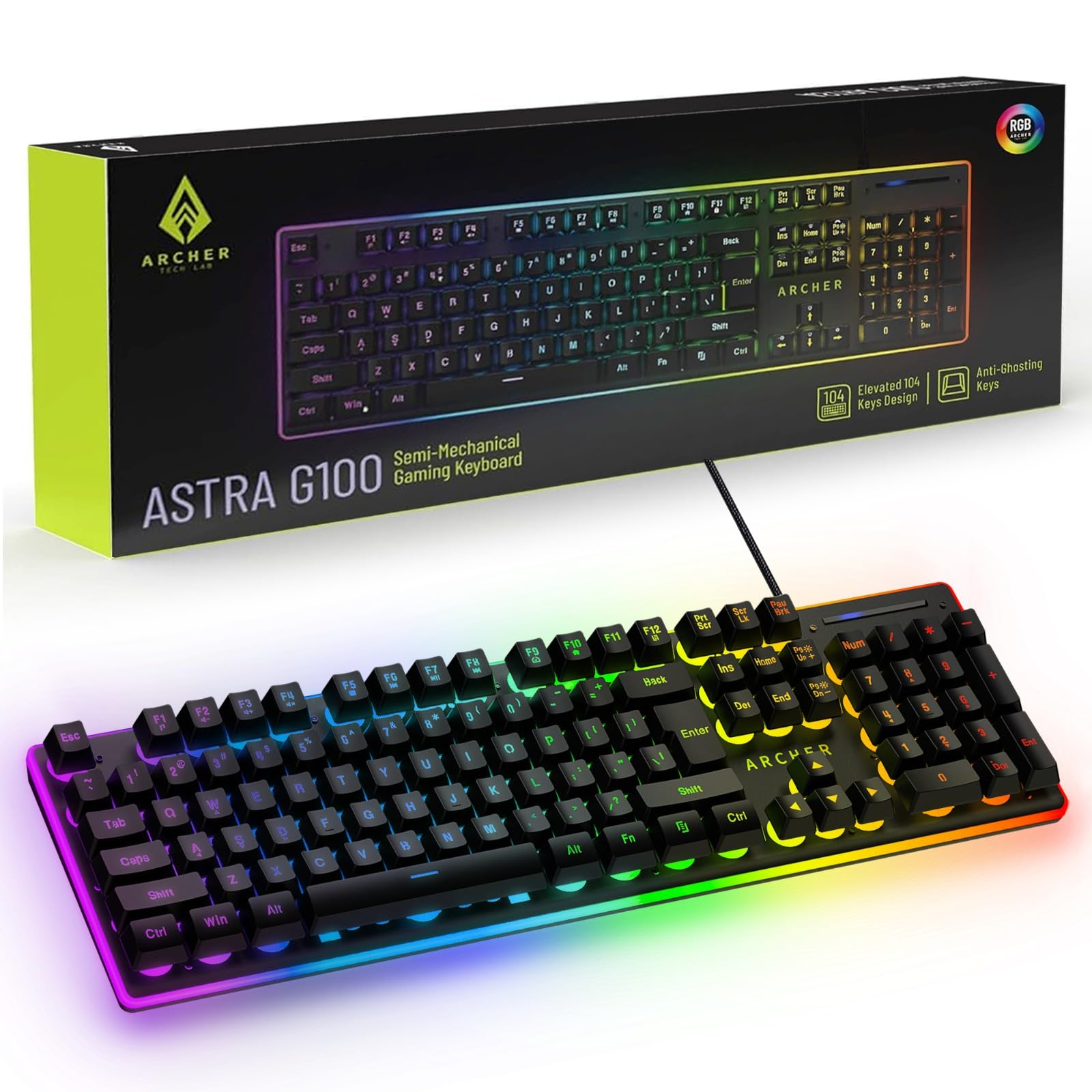 Amazon.in: Buy Archer Tech Lab Astra G100 Wired Mechanical Gaming ...