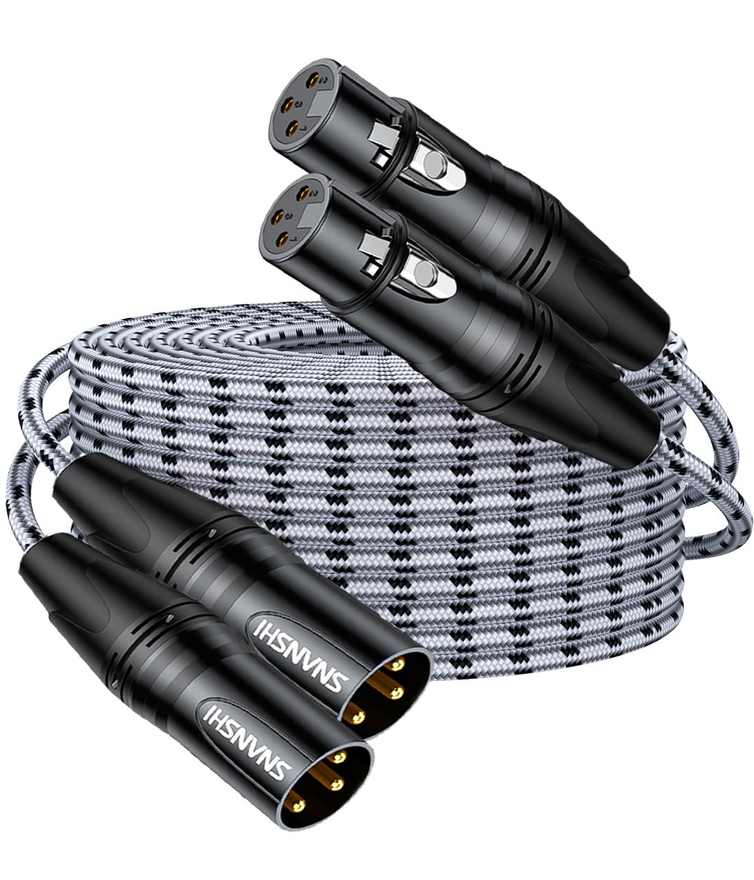 Amazon.com: SNANSHI 2Pack XLR Cables 3.3FT, XLR Microphone Cable, Nylon ...