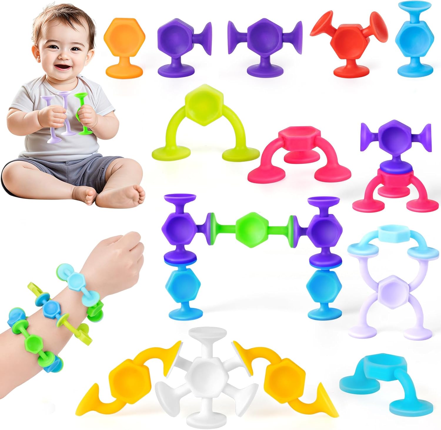 Amazon.com: Suction Cup Toys,28pcs Kids Bath Toys for Ages 4-8 ...