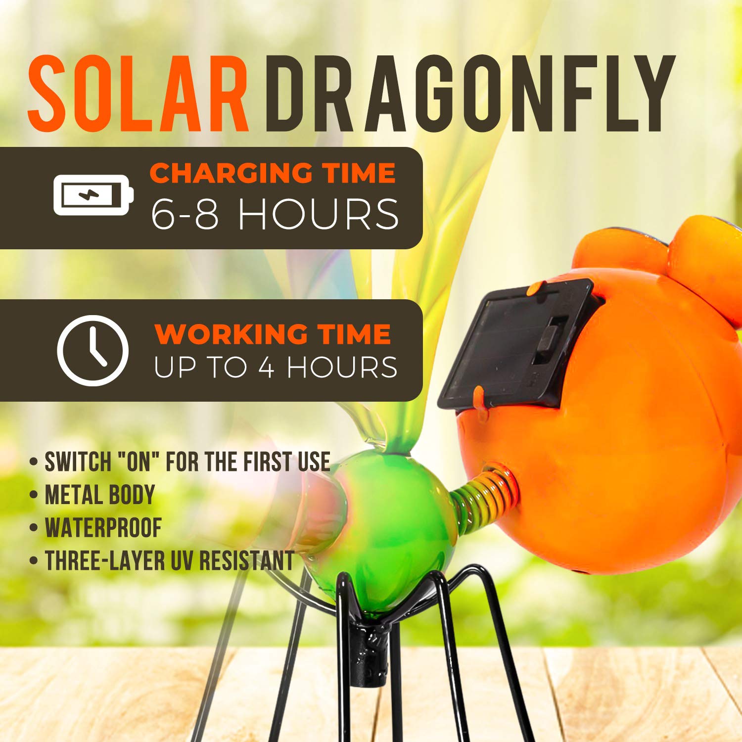 Snapklik.com : Dragonfly Solar Light - Metal Yard Art - Add Whimsy To ...
