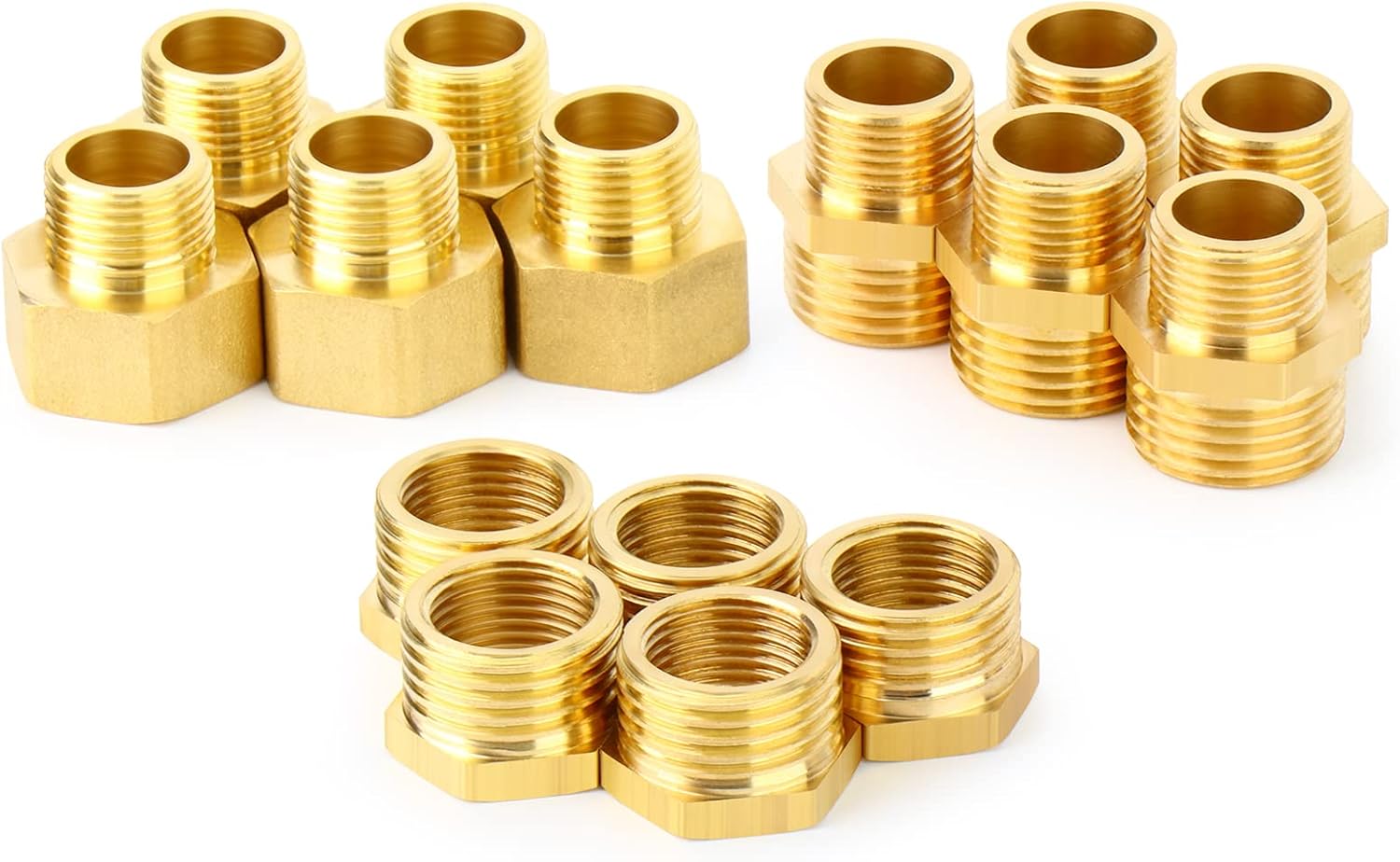 Amazon.com: ChillWaves 1/2" NPT x 3/8" NPT Brass Pipe Fitting Kit, 5 × ...