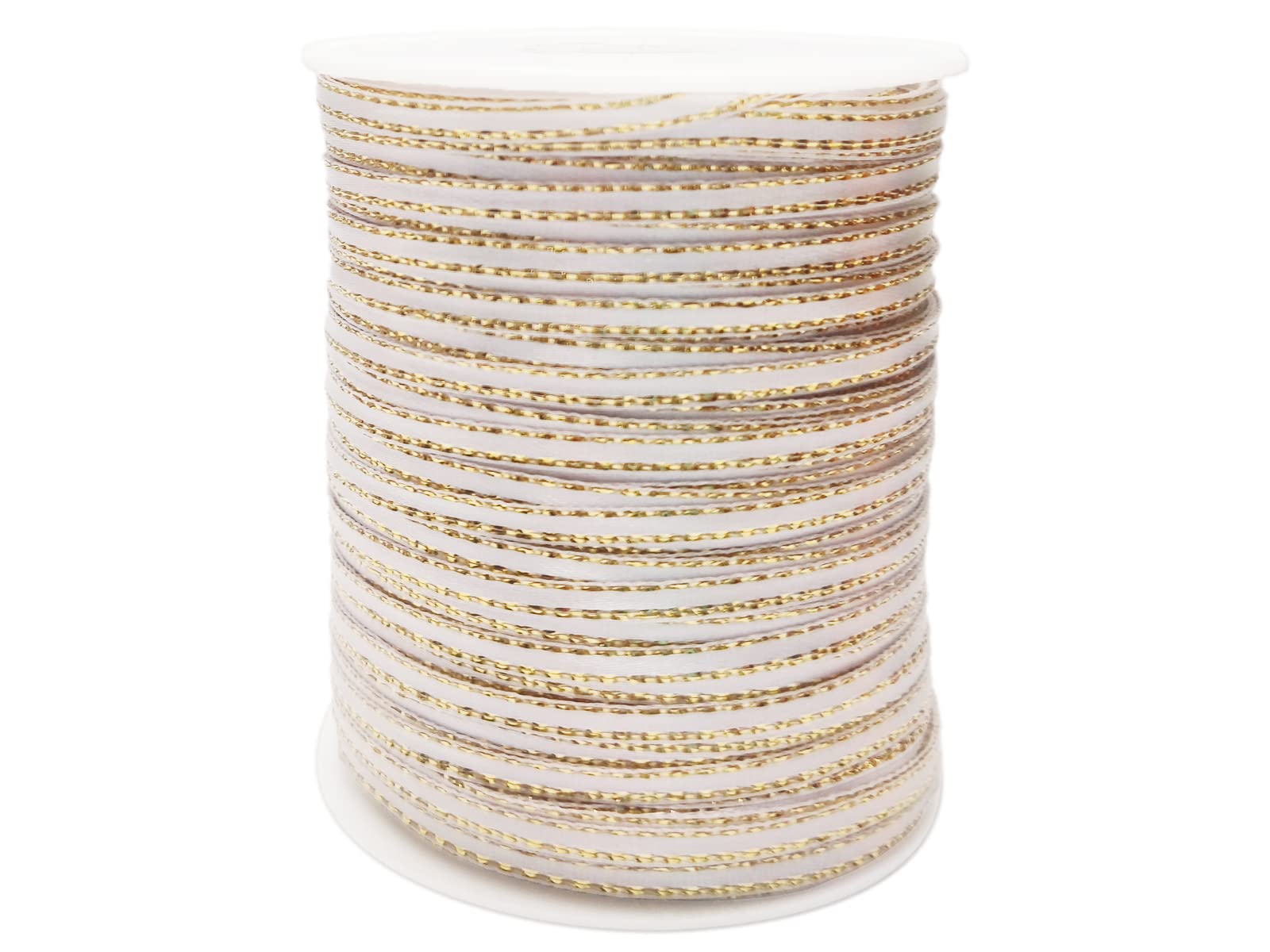 Amazon.com: JESEP YONG 1/8 inch 180 Yards White Ribbon with Gold Edge ...