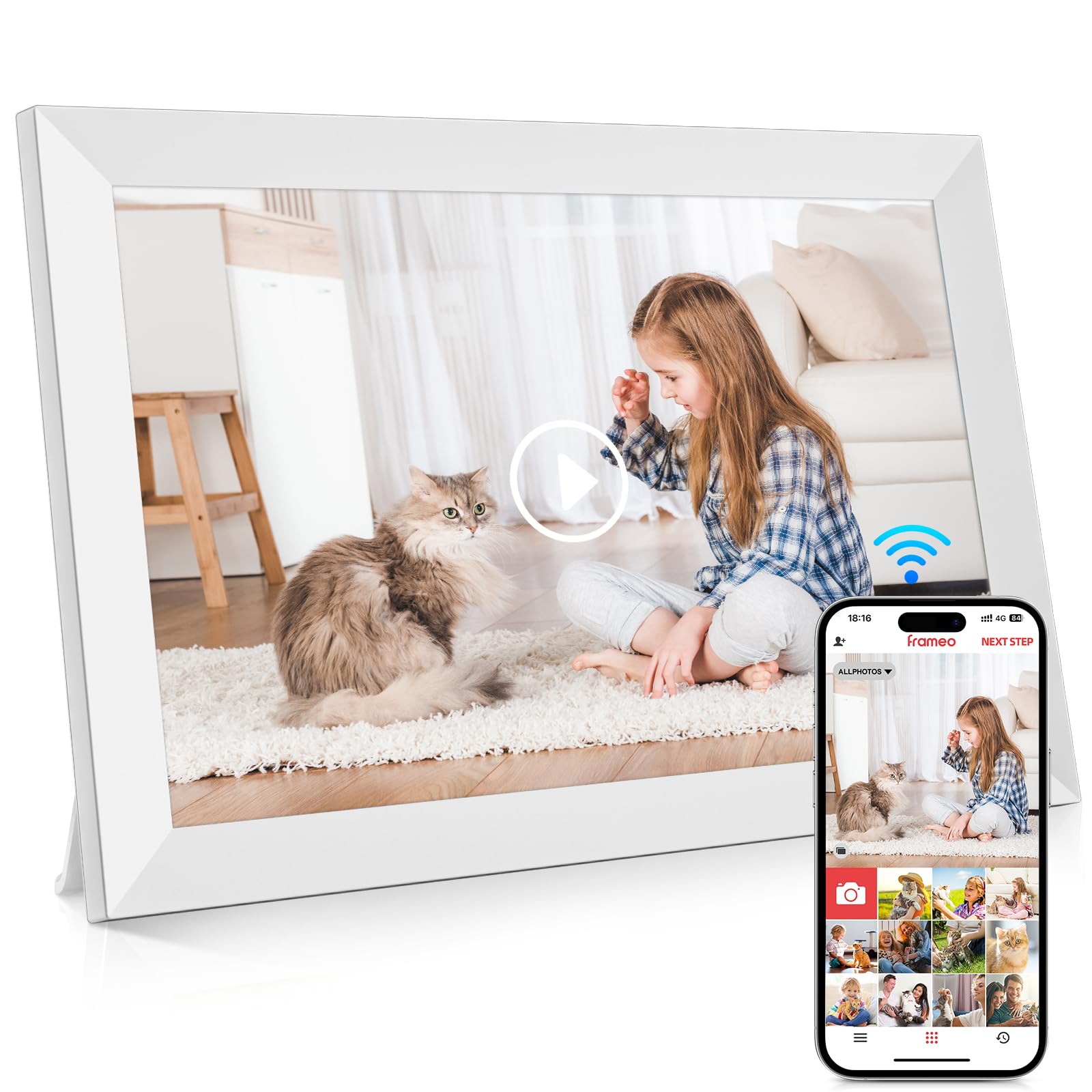 GGUA 10.1 Inch WiFi Digital Photo Frame Built in 64GB Memory, 1280x800 ...