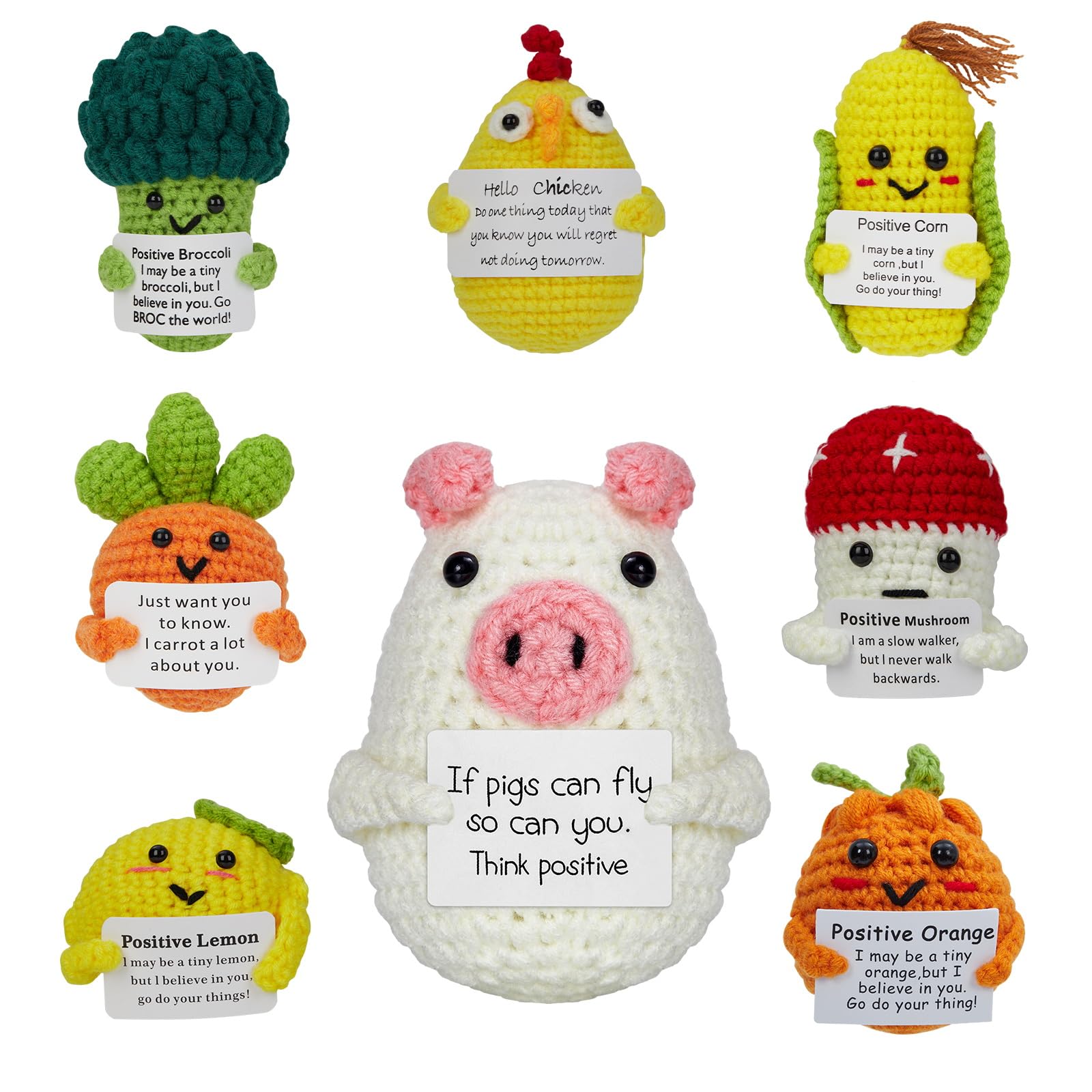Amazon.com: HonKuaDL 8 Pcs Funny Cute Positive Pig Chicken Orange Corn ...