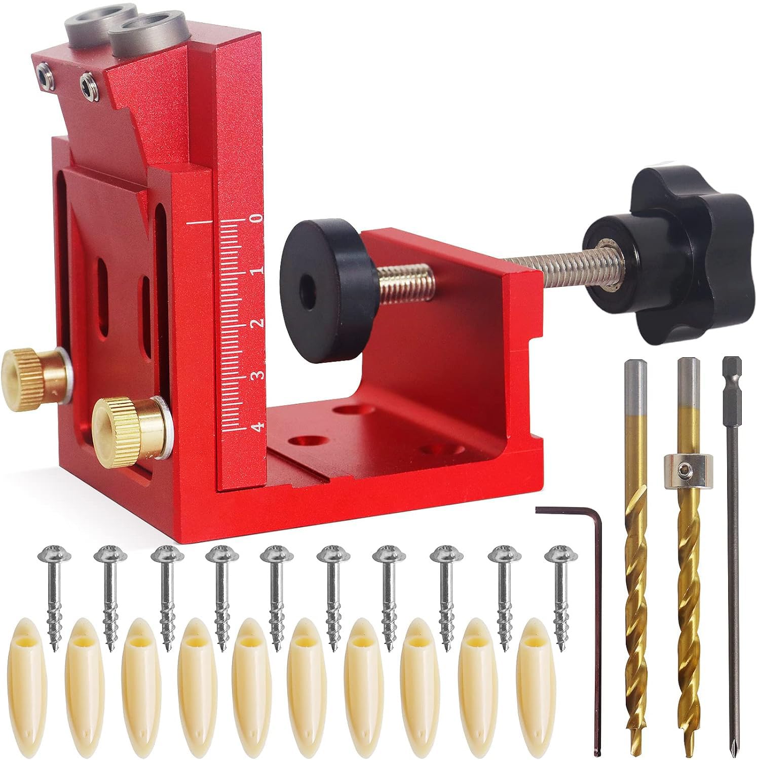 YoTmake Pocket Hole Jig Set Woodworking Inclined Hole Positioner Pocket ...
