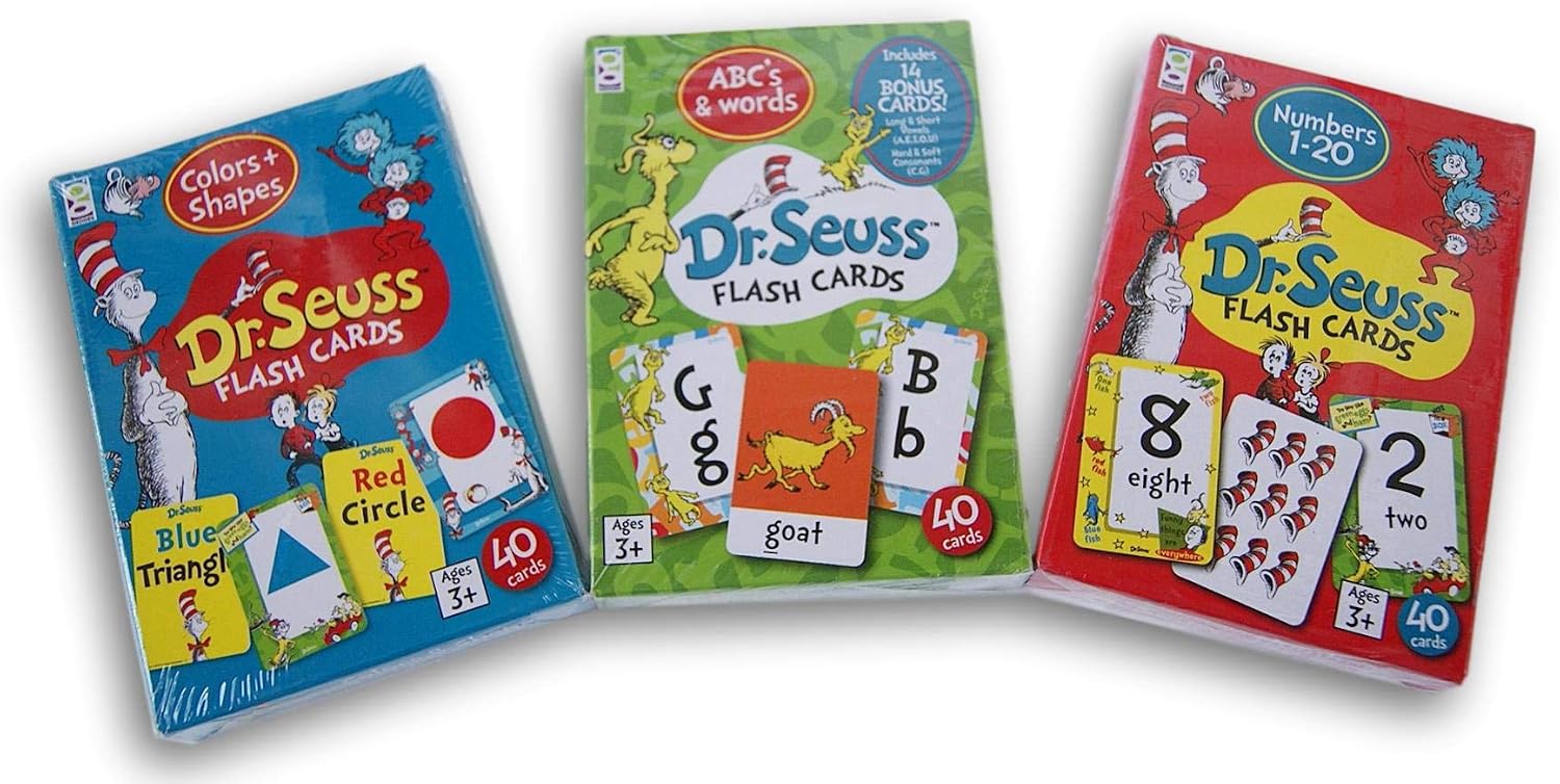 Amazon.com: Dr. Seuss Learning Flash Card Set - ABCs & Words, Colors ...
