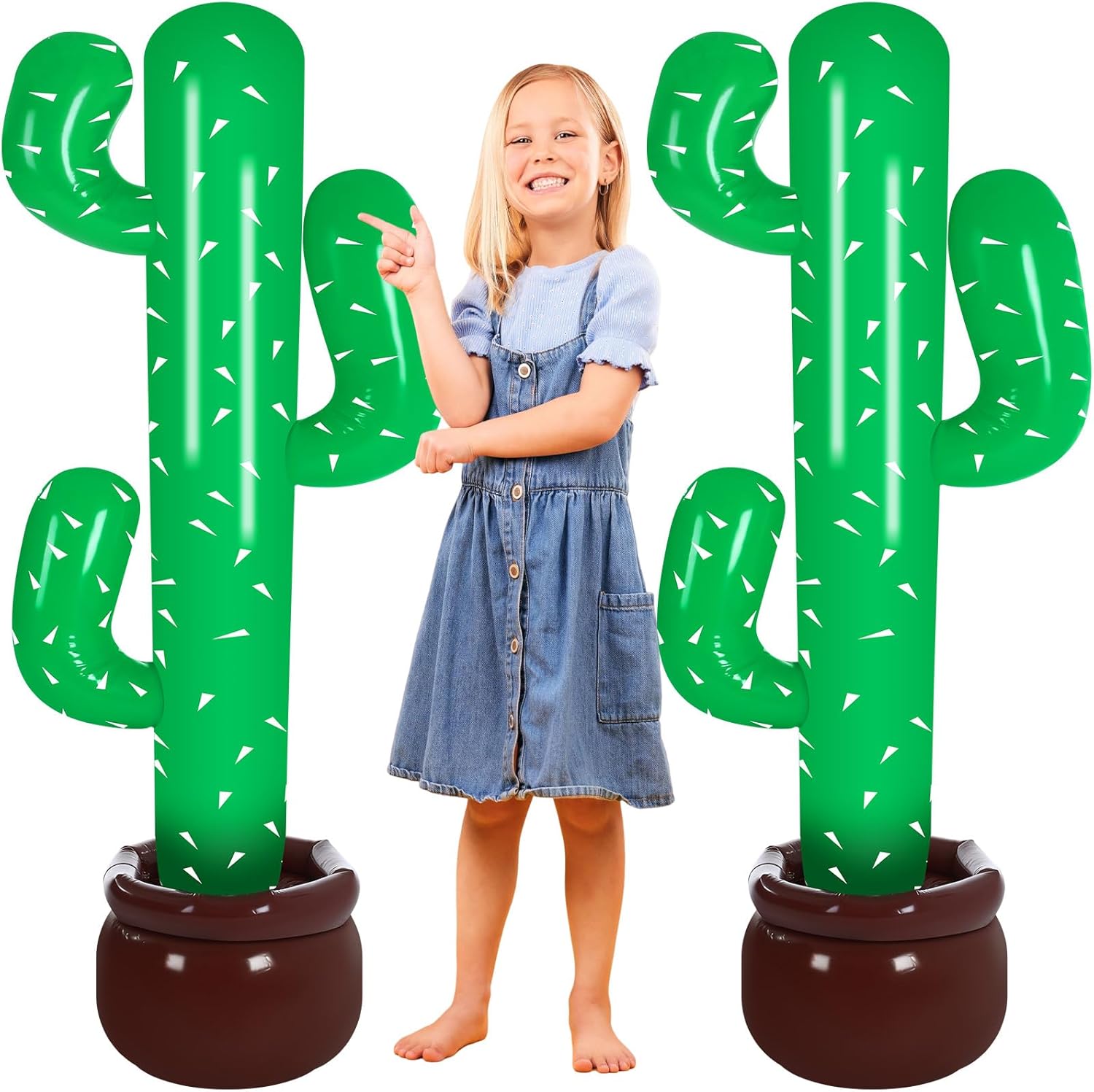 Amazon.com: Motionchic 2 Pack Inflatable 48" Large Cactus Prop Decor ...