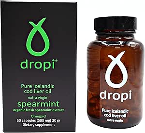 Amazon.com: Dropi Pure Icelandic Cod Liver Oil Capsules - Extra Virgin ...