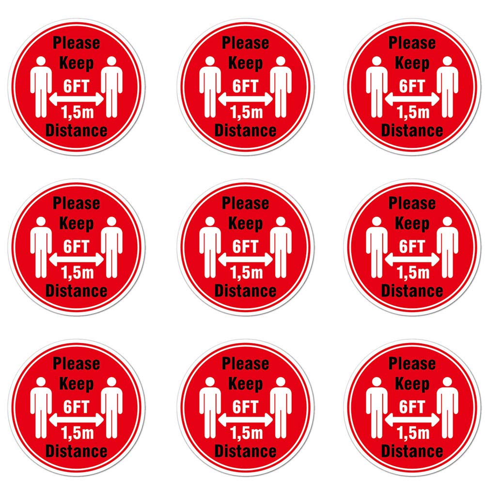Buy Social Distancing Marker Floor Decal 10 Pack Keep Your Distance ...