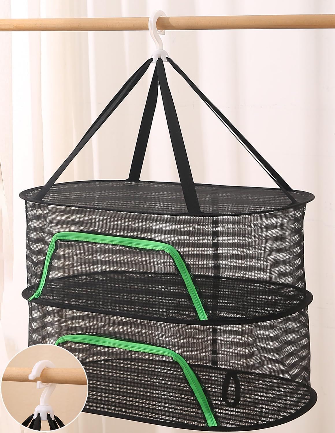Amazon.com: Bakidn Herb Drying Rack - 2 Layer Hanging Mesh Net for ...