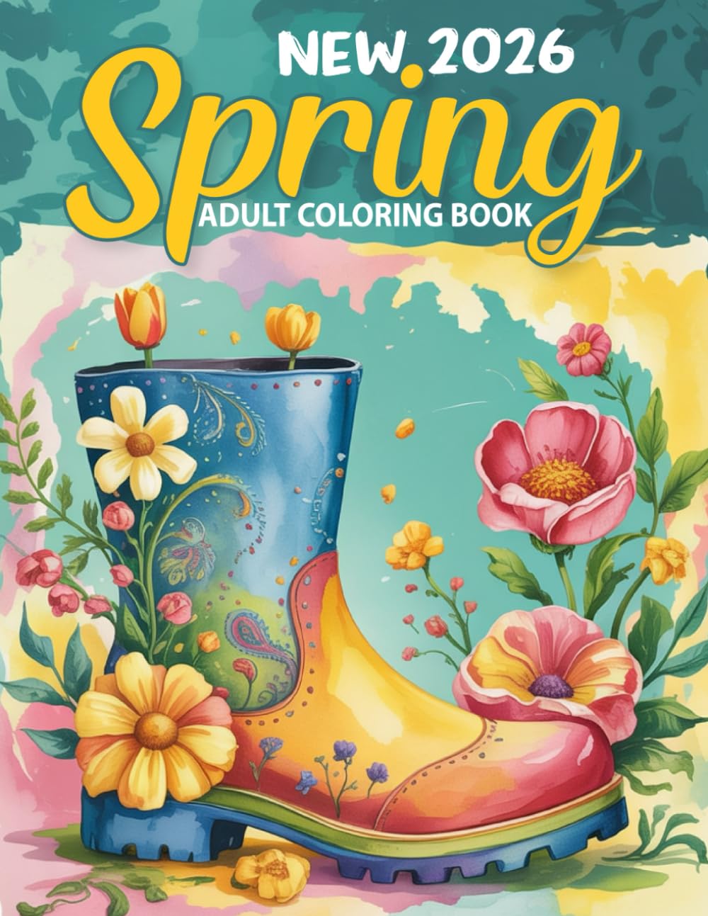 New 2026 Spring Adult Coloring Book: 50 Simple Spring-Themed Large ...