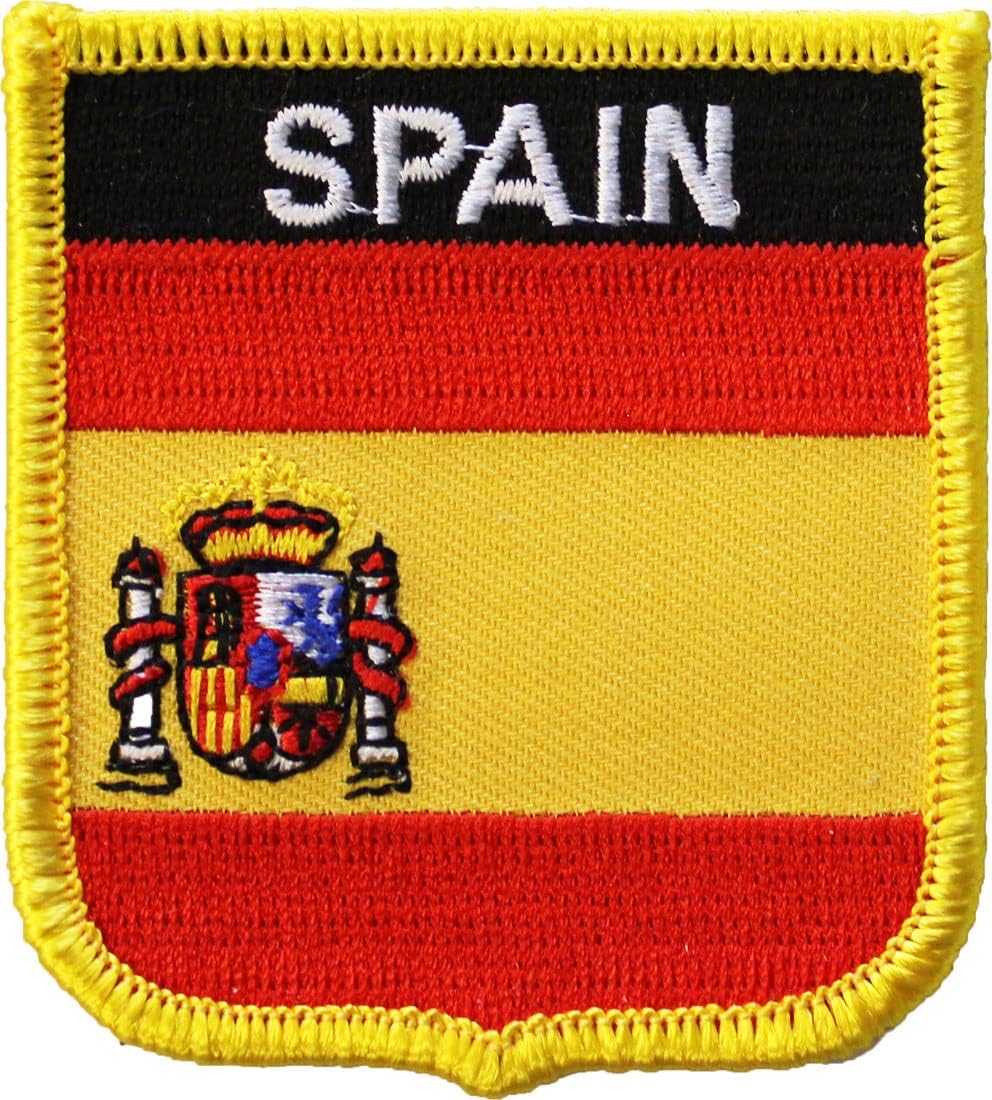 Amazon.com: Spain Flag Embroidered Iron on/Sew on Shield Patch ...