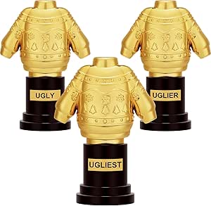 Amazon.com : Barydat 3 Pcs Ugly Xmas Sweater Trophy 3.93 Inches Resin ...