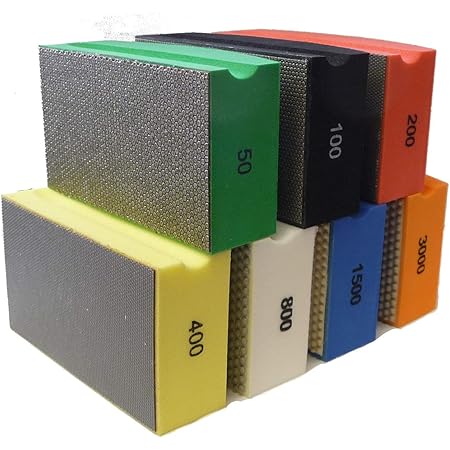 BSRTTOOL Diamond Hand Polishing Pads 400 Grit Sanding Blocks Foam ...