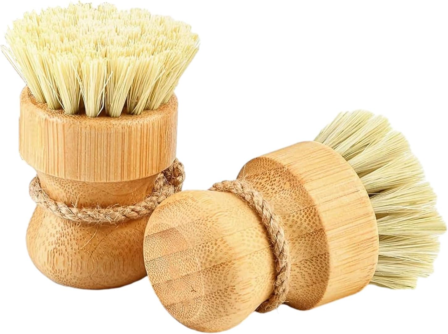 TANGCLIZI Bamboo Dish Scrub Brushes for Kitchen, Wooden Cleaning ...