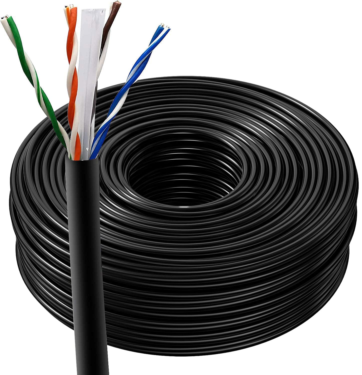 GITRU Outdoor Cat6 Ethernet Lan Network Cable 100 Meters, Black ...