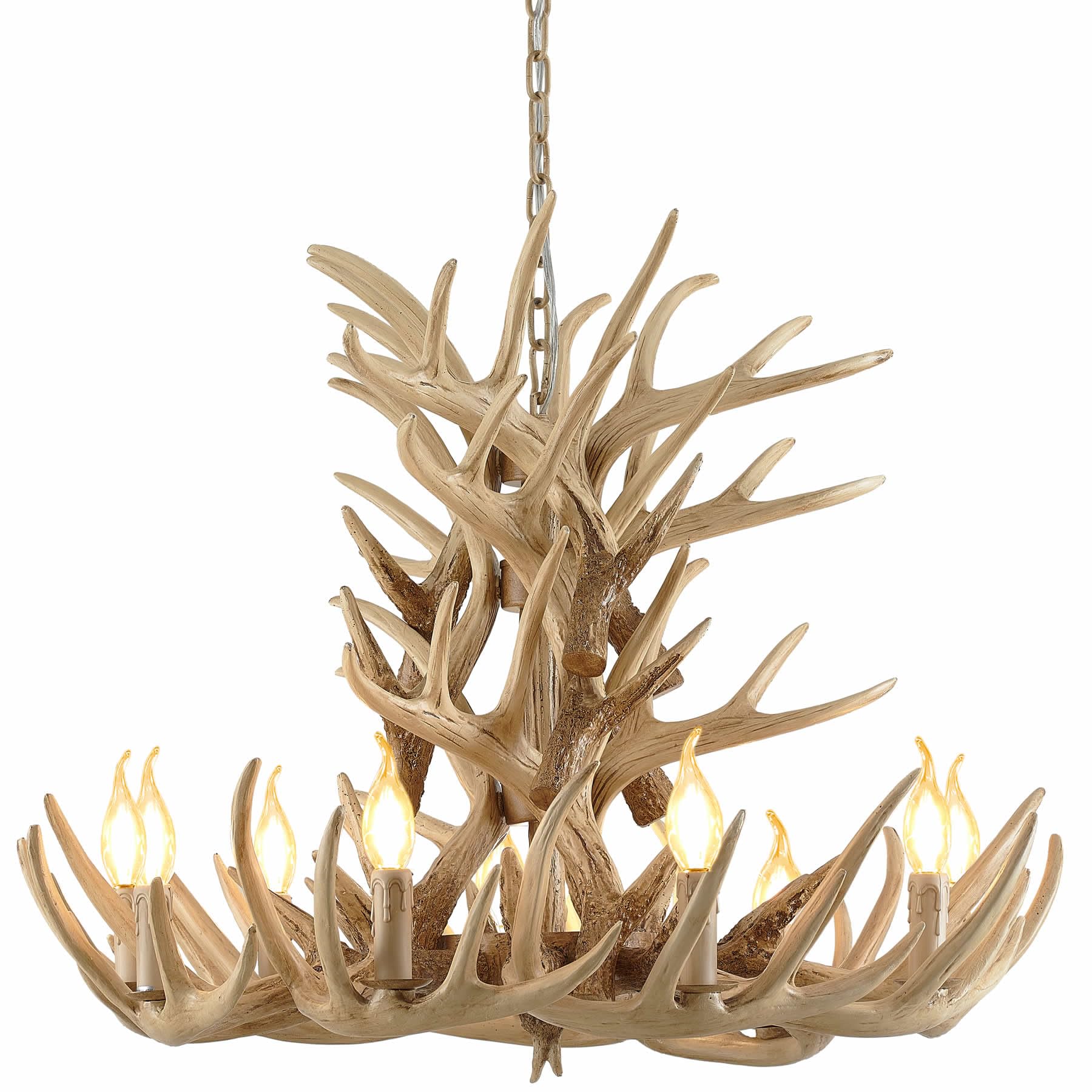 Hubrin Farmhouse Antler Chandelier Lighting, Large Antler Pendant Light ...