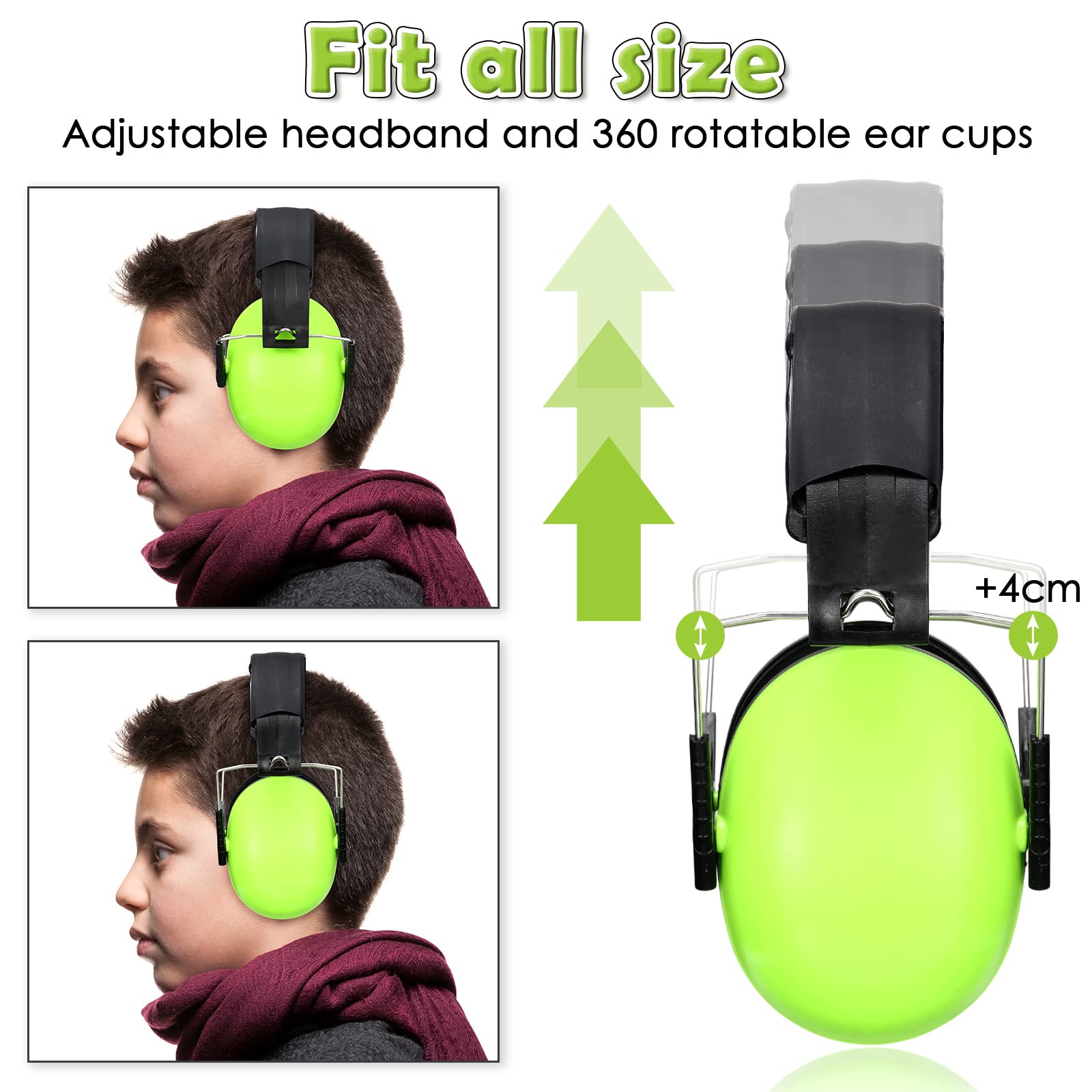 3 Pack Kids Ear Protection Safety Ear muffs 26dB Noise Cancelling ...