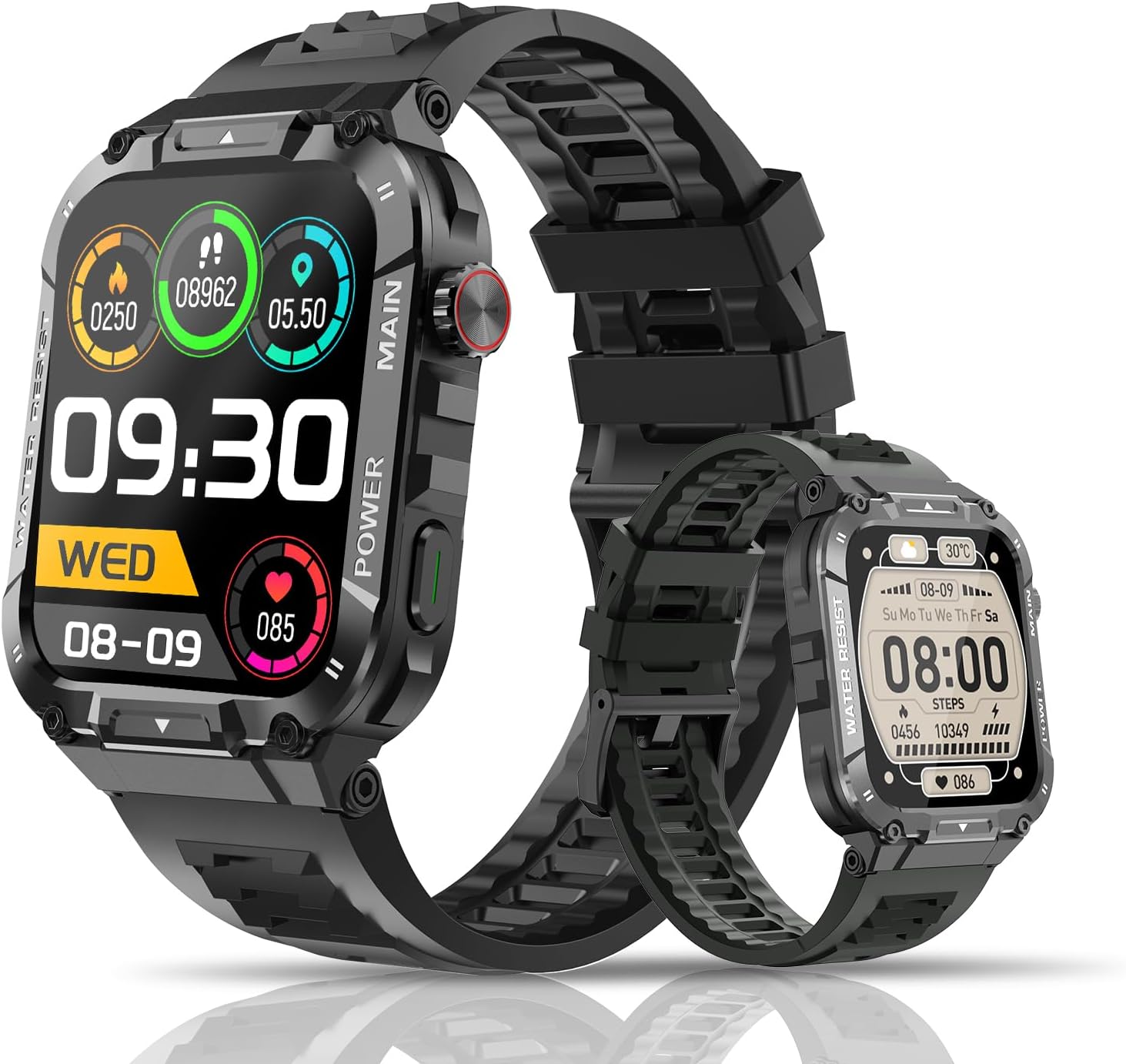 Amazon.com: MASVVPI Military Smart Watch for Men with 5ATM Waterproof ...