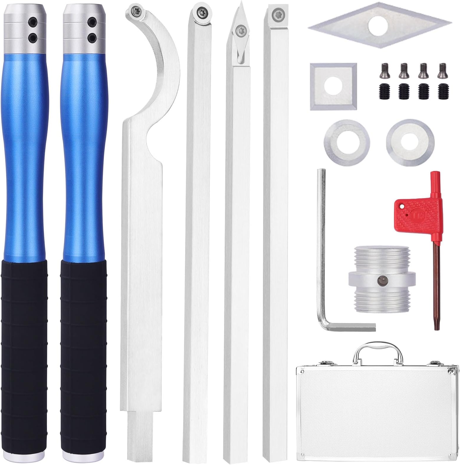 Carbide Tipped Wood Turning Tools Set, CRAFTFORCE Wood Lathe Tools with ...