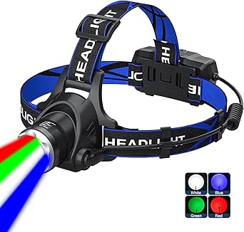 Amazon.com: MODOAO 4-in-1 LED Headlamp Flashlights Red/Green/Blue/White ...