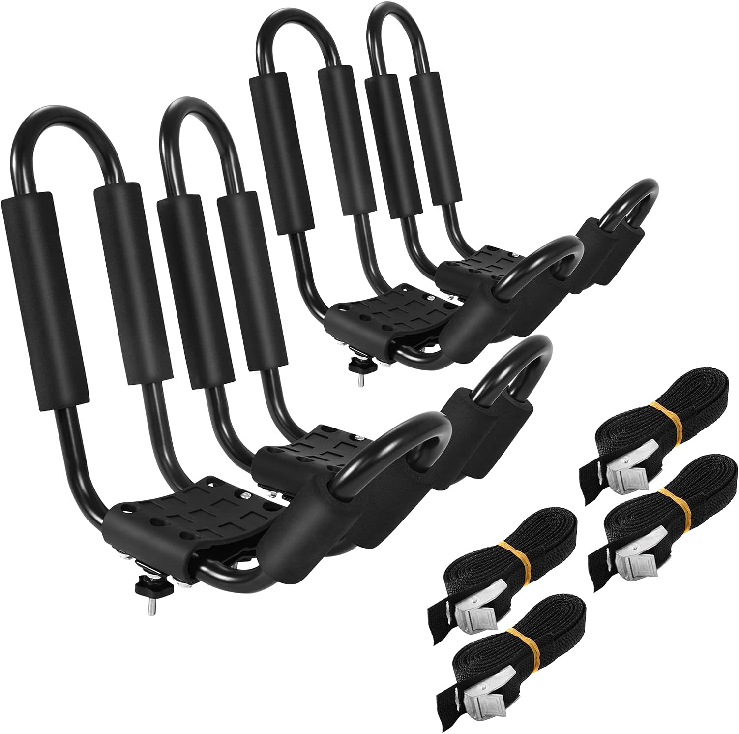 Amazon.com: GYMAX 2Pairs Universal Kayak Roof Rack, J-Bar Roof Top ...