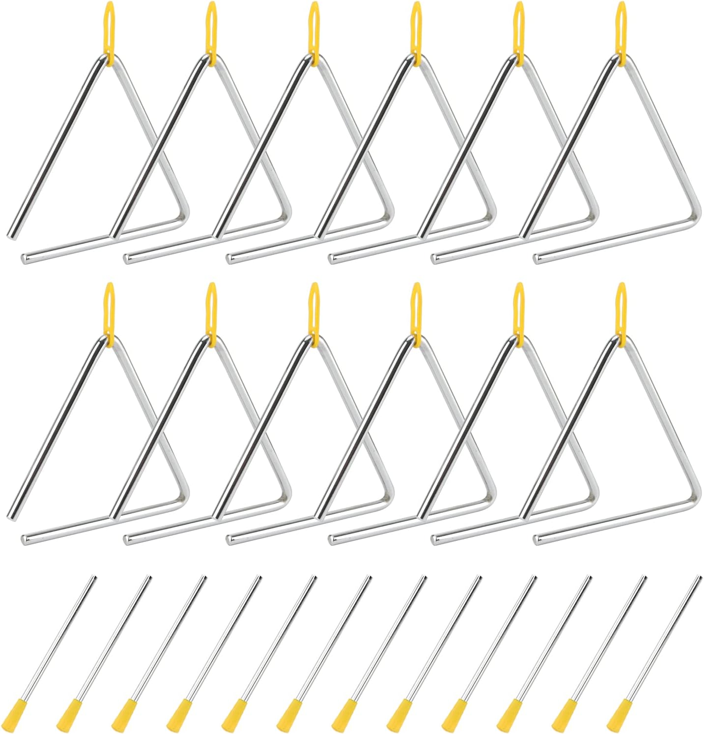 Amazon.com: SINJEUN 10 Pack Musical Steel Triangle, 4, 5, 6, 7, 8 ...
